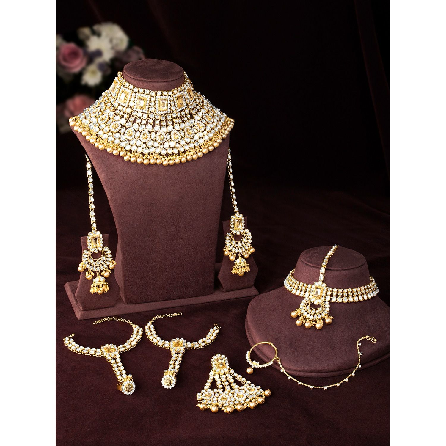 Bridal Kundan Jewelry Set | Heavy Bridal Set For Wedding – Splendid Adornments